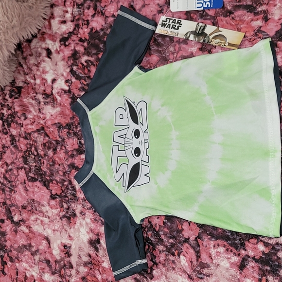 Swim | Nwt Baby Yoda Grugo Rash Gaurd Upf 5 4t | Poshmark